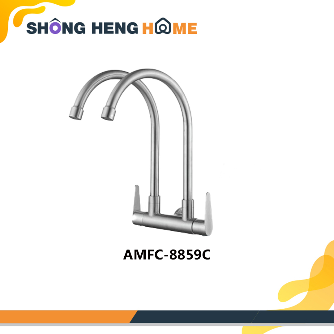 [PRE- ORDER] AIMER -AMFC8859C- DOUBLE SPOUT KITCHEN WALL SINK TAP